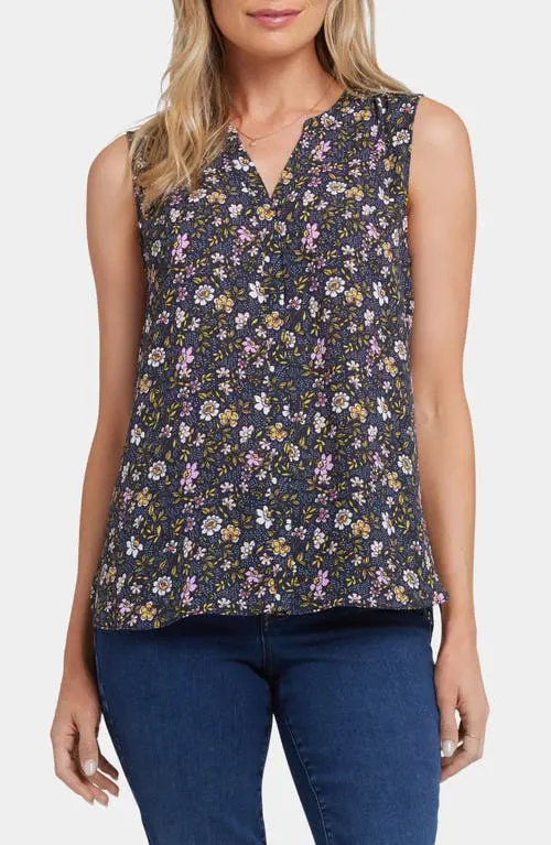 NYDJ Print Pleat-back Sleeveless Blouse - Marisol