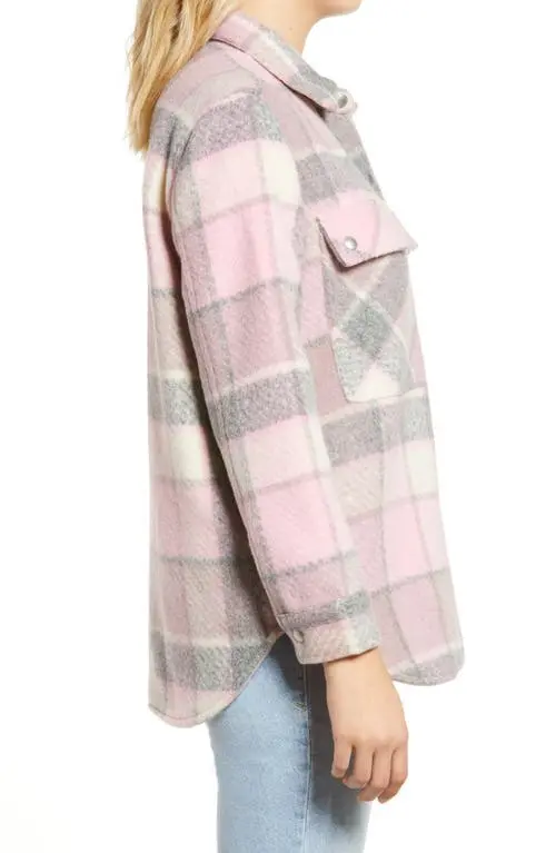 Blanknyc Plaid Flannel Shirt Jacket