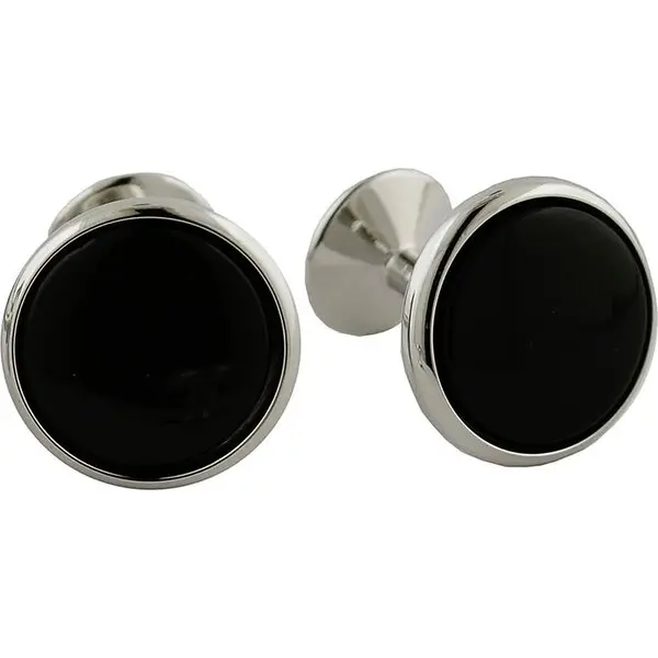 David Donahue Onyx Cuff Links - Silver