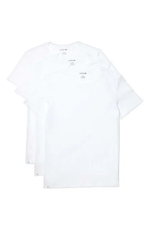 Lacoste 3-pack Essentials Crewneck T-shirts - White