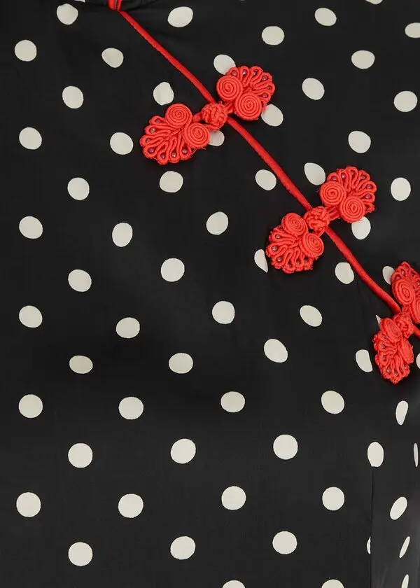 red and black polka dot mini dress ARI TULLE RUFFLE HIGH LOW DRESS IN BLACK – AKIRA