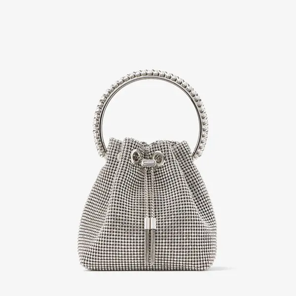 JIMMY CHOO Bon Bon Crystal Mesh Bag - Silver