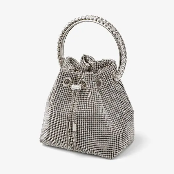 JIMMY CHOO Bon Bon Crystal Mesh Bag - Silver