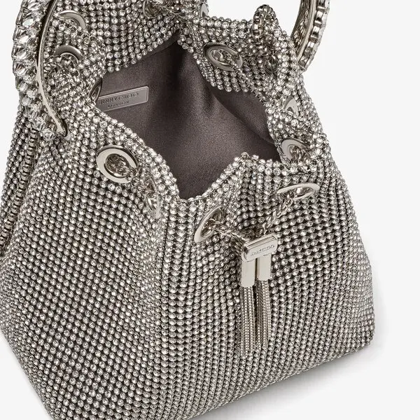 JIMMY CHOO Bon Bon Crystal Mesh Bag - Silver