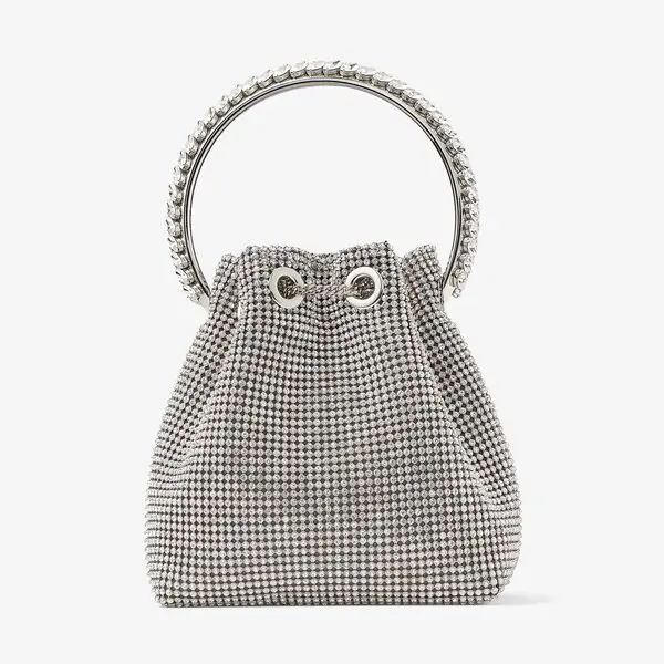 JIMMY CHOO Bon Bon Crystal Mesh Bag - Silver