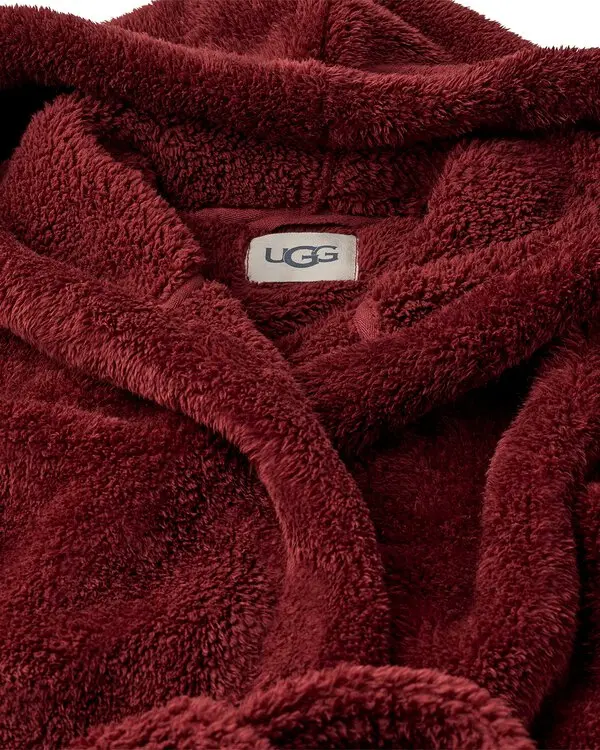 UGG Aarti Hooded Fleece Robe - Coffee Berry