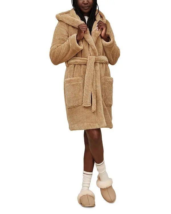 UGG Aarti Hooded Fleece Robe - Sand