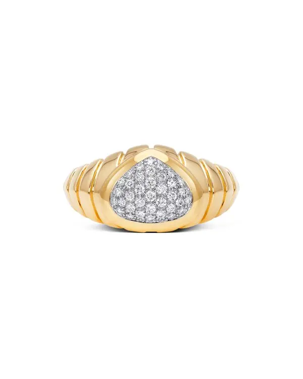 Marina B 18k Yellow Gold Diamond Pave Cluster Ring - White/gold