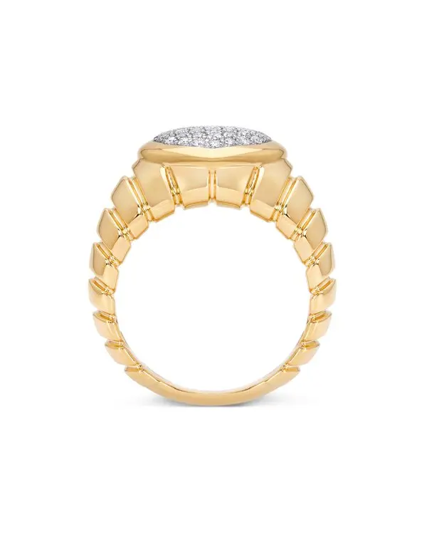 Marina B 18k Yellow Gold Diamond Pave Cluster Ring - White/gold