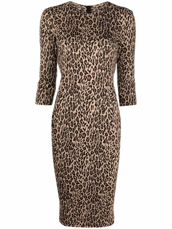 Pinko Leopard-print Midi Shift Dress