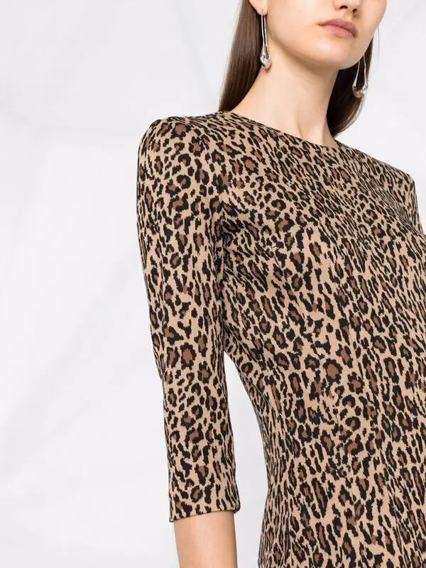 Pinko Leopard-print Midi Shift Dress