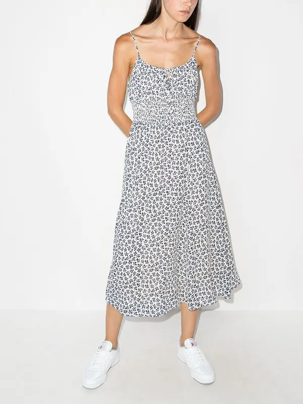 REFORMATION Bran Floral Print Midi Dress