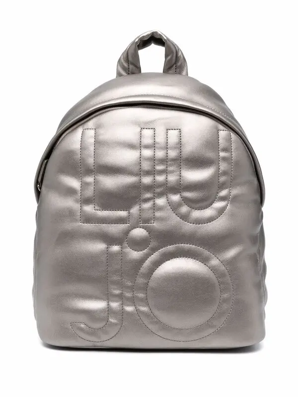 Liu Jo Quilted-logo Metallic-effect Backpack