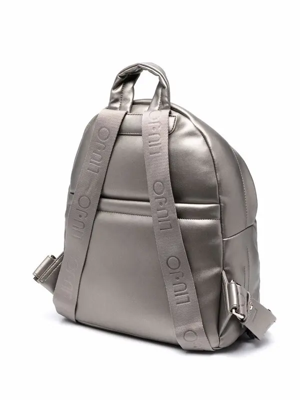 Liu Jo Quilted-logo Metallic-effect Backpack
