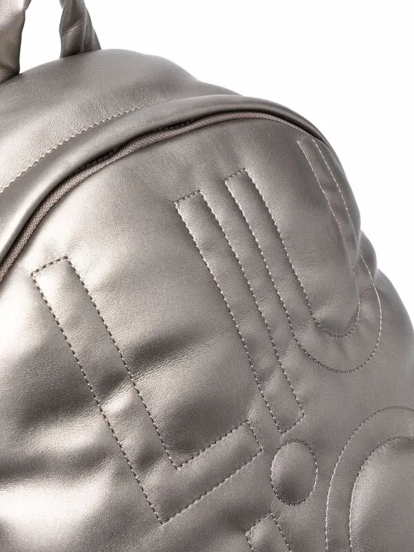 Liu Jo Quilted-logo Metallic-effect Backpack