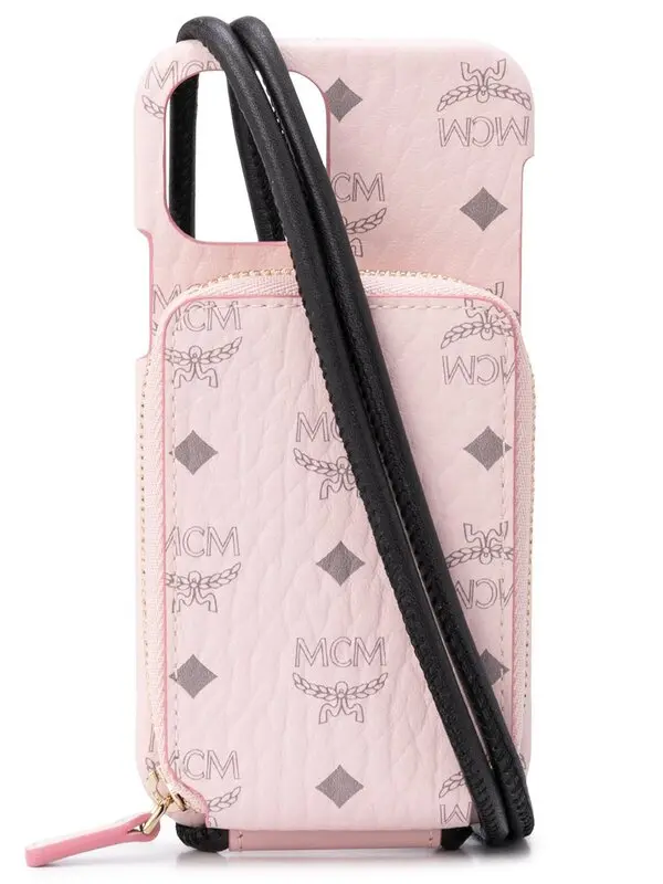 Mcm Monogram-print Iphone 12/12 Pro Lanyard Case