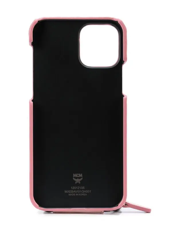 Mcm Monogram-print Iphone 12/12 Pro Lanyard Case