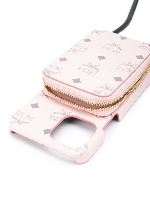 Mcm Monogram-print Iphone 12/12 Pro Lanyard Case