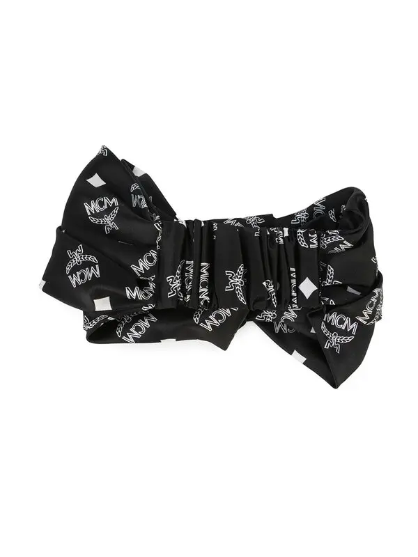 Mcm Monogram-print Silk Satin Headband