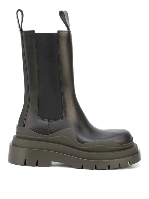 Bottega Veneta Tire Leather Ankle Boots