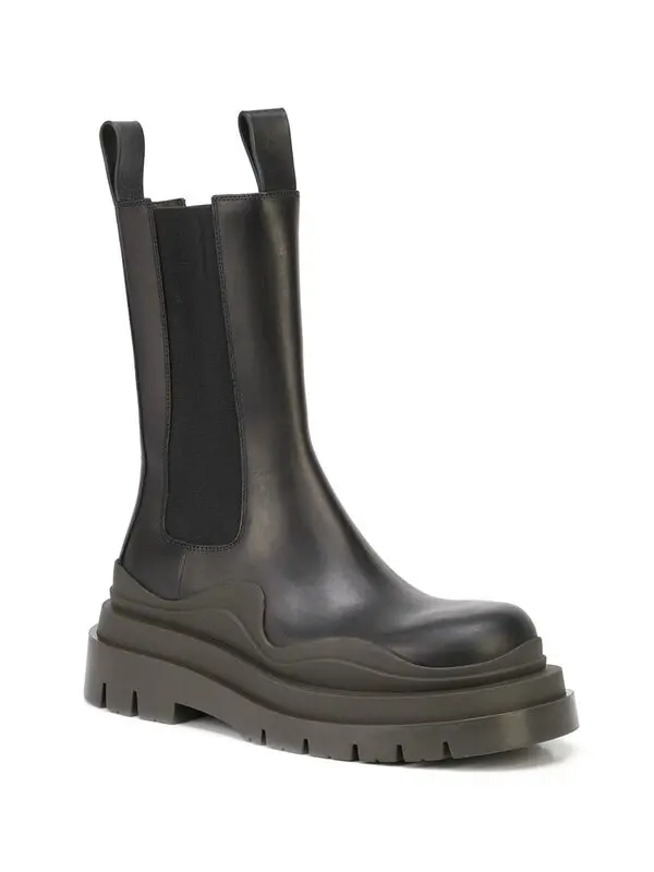 Bottega Veneta Tire Leather Ankle Boots
