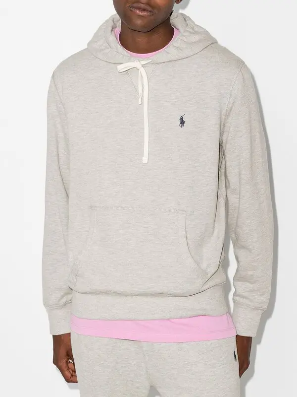 Ralph Lauren Polo Pony Drawstring Hoodie - Grey