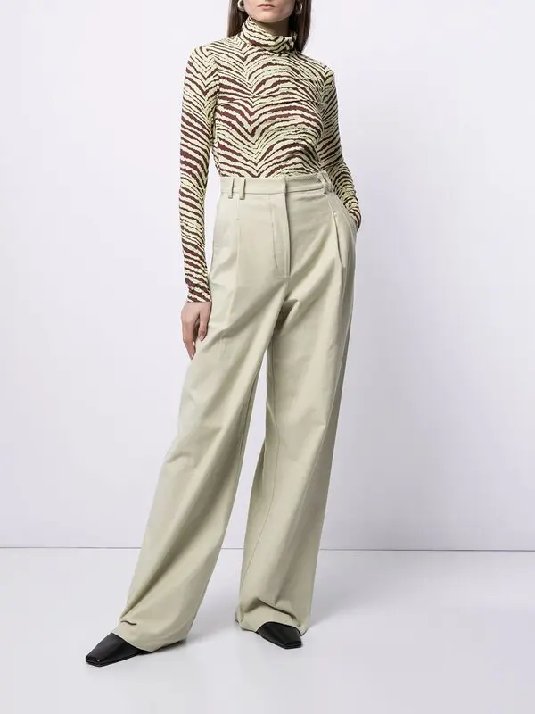 Proenza Schouler White Label Tiger-print High-neck Top