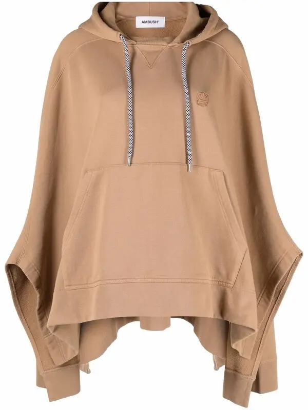AMBUSH Hooded Draped Poncho - Neutrals