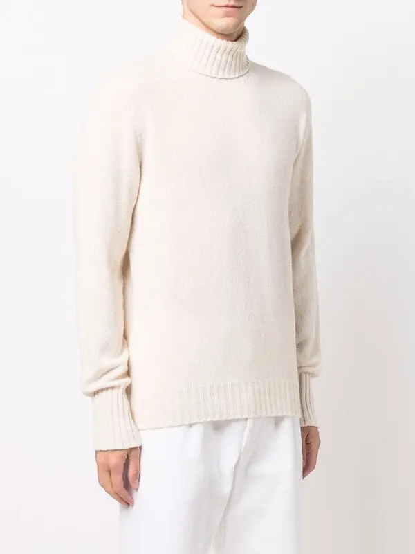 DRUMOHR Ribbed Knit Turtleneck Jumper - Neutrals