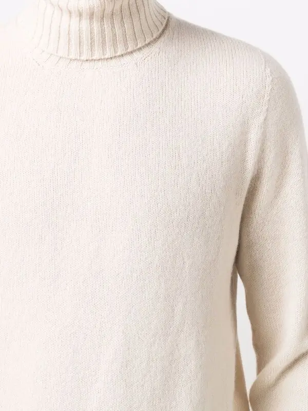 DRUMOHR Ribbed Knit Turtleneck Jumper - Neutrals