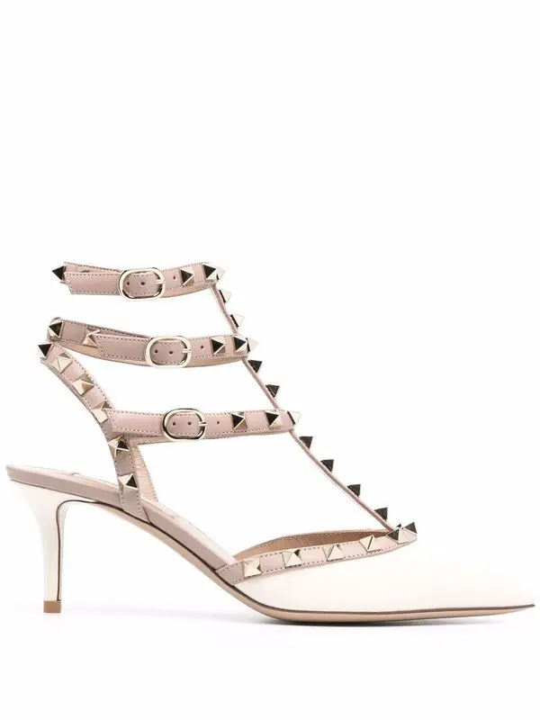 Valentino Garavani Rockstud Caged Pump 65mm - Neutrals