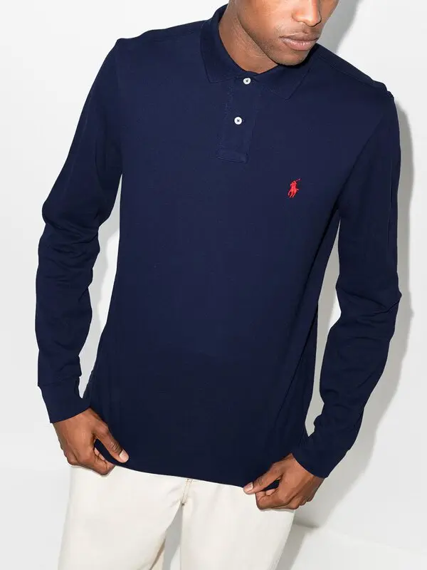 Polo Ralph Lauren Polo Pony Long-sleeve Polo Shirt - Blue