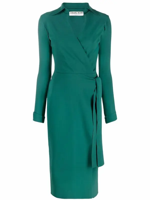 Chiara Boni La Petite Robe Kamala Side Tie Fastening Dress - Green |  Editorialist