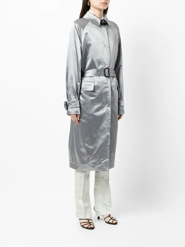 Shanghai Tang Satin Reversible Trench Coat