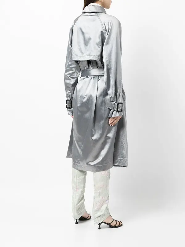 Shanghai Tang Satin Reversible Trench Coat