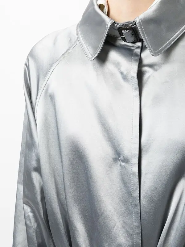 Shanghai Tang Satin Reversible Trench Coat