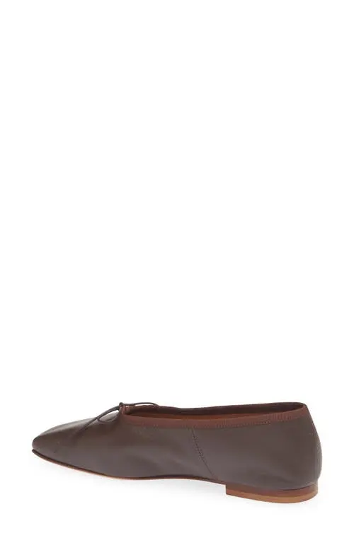 MANSUR GAVRIEL Square Toe Ballerina Flat - Chocolate