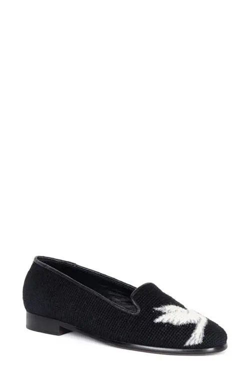 BYPAIGE By Paige Needlepoint Dove Flat - Black