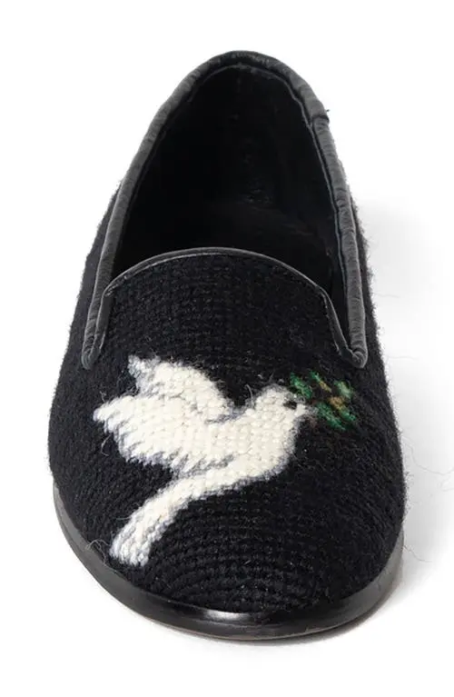 BYPAIGE By Paige Needlepoint Dove Flat - Black
