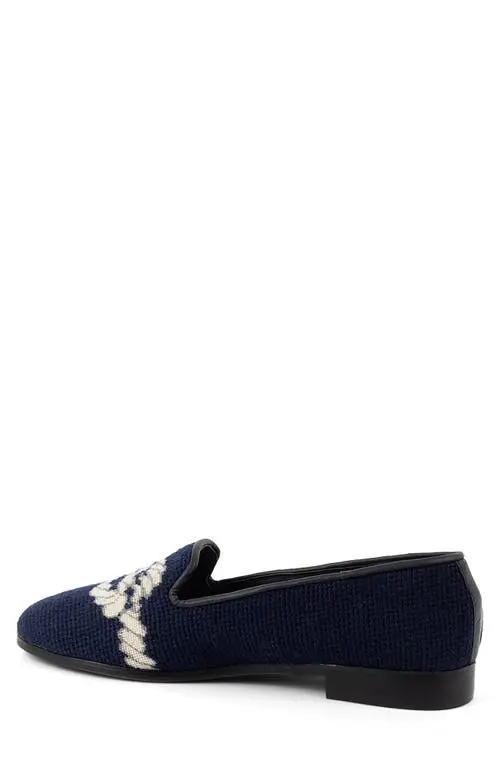 BYPAIGE By Paige Needlepoint Nautical Flats - Navy