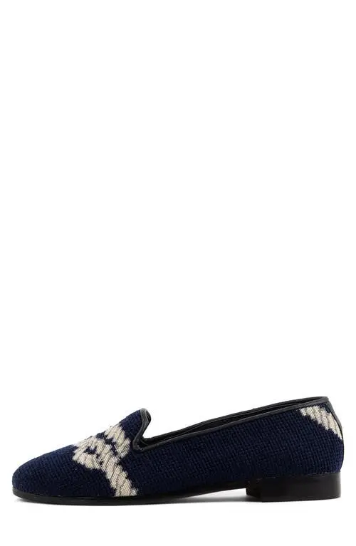 BYPAIGE By Paige Needlepoint Nautical Flats - Navy