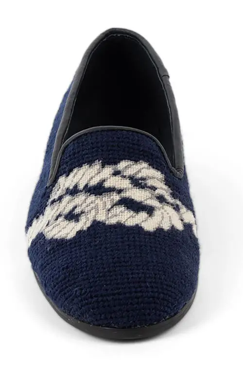 BYPAIGE By Paige Needlepoint Nautical Flats - Navy