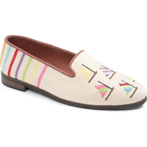 BYPAIGE Needlepoint Nautical Flats - Tan