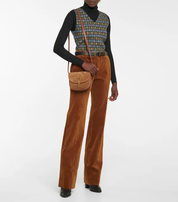 Saint Laurent Kaia Small Suede And Leather Shoulder Bag