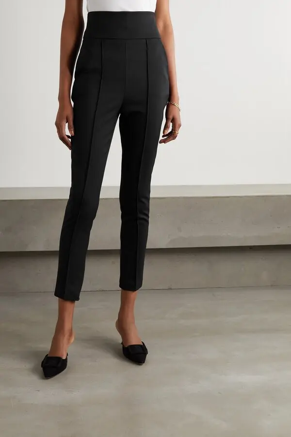 Loulou De Saison Pinzon Stretch-wool Tapered Pants - Black