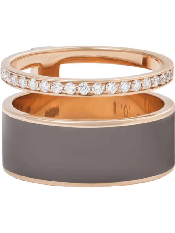 REPOSSI Berbere 18-karat Lacquer And Diamond Ring - Brown