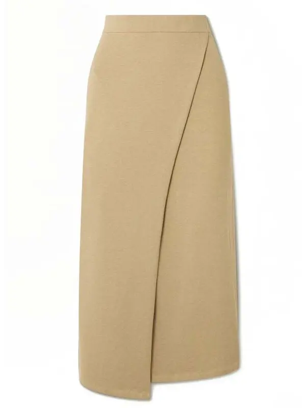 Vince Wrap-effect Stretch-cotton And Tencel-blend Midi Skirt