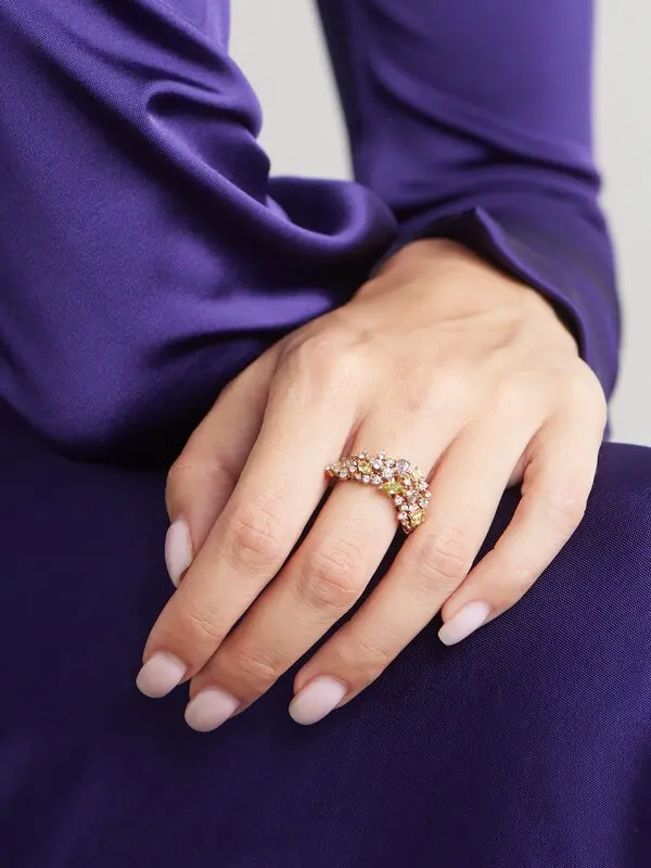 ANANYA Scatter 18-karat Rose Diamond Ring
