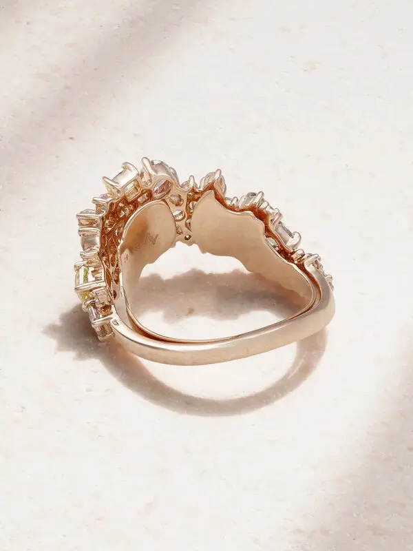 ANANYA Scatter 18-karat Rose Diamond Ring
