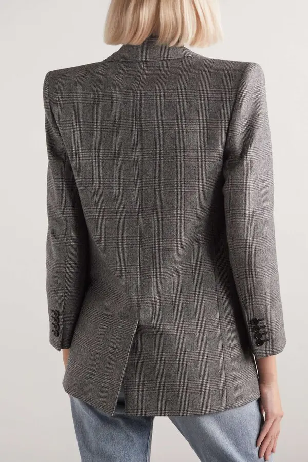 Saint Laurent Prince Of Wales Checked Wool Blazer